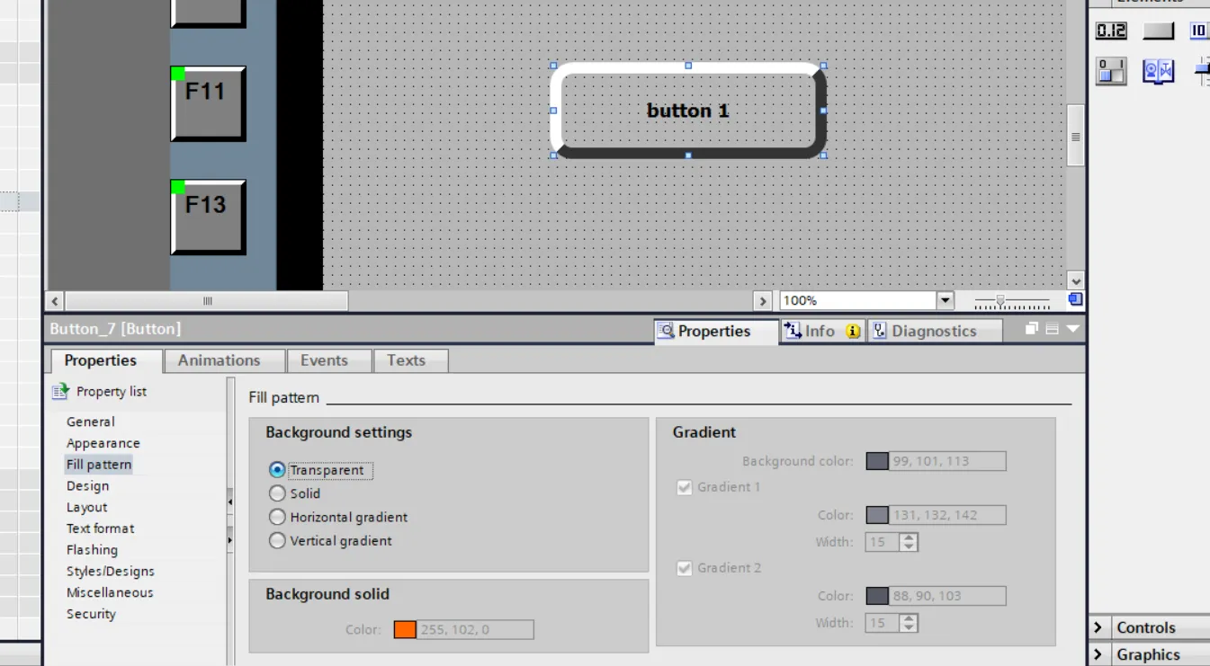 how to add and configure button for Siemens wincc hmi in tia portal